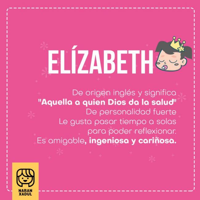 Significado del nombre Elízabeth