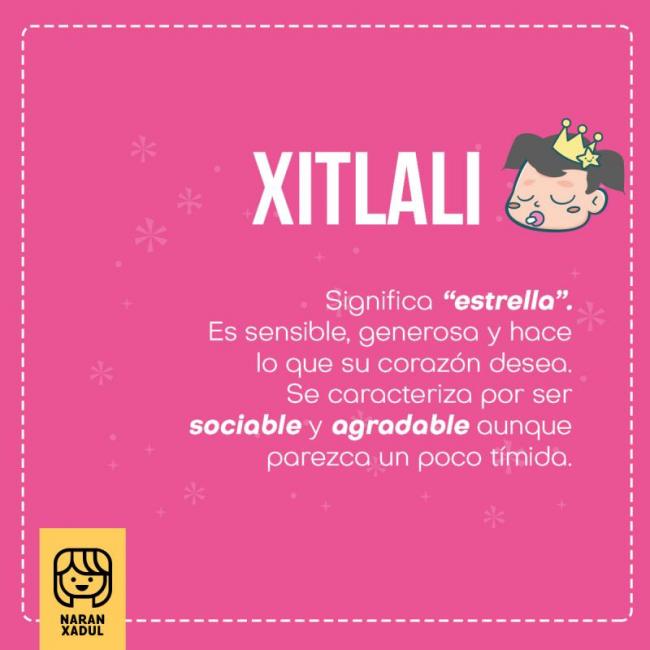 Significado del nombre Xitlali